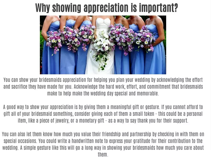 PPT - 5 Ways To Show Your Appreciation To Your Bridesmaids On The Big ...
