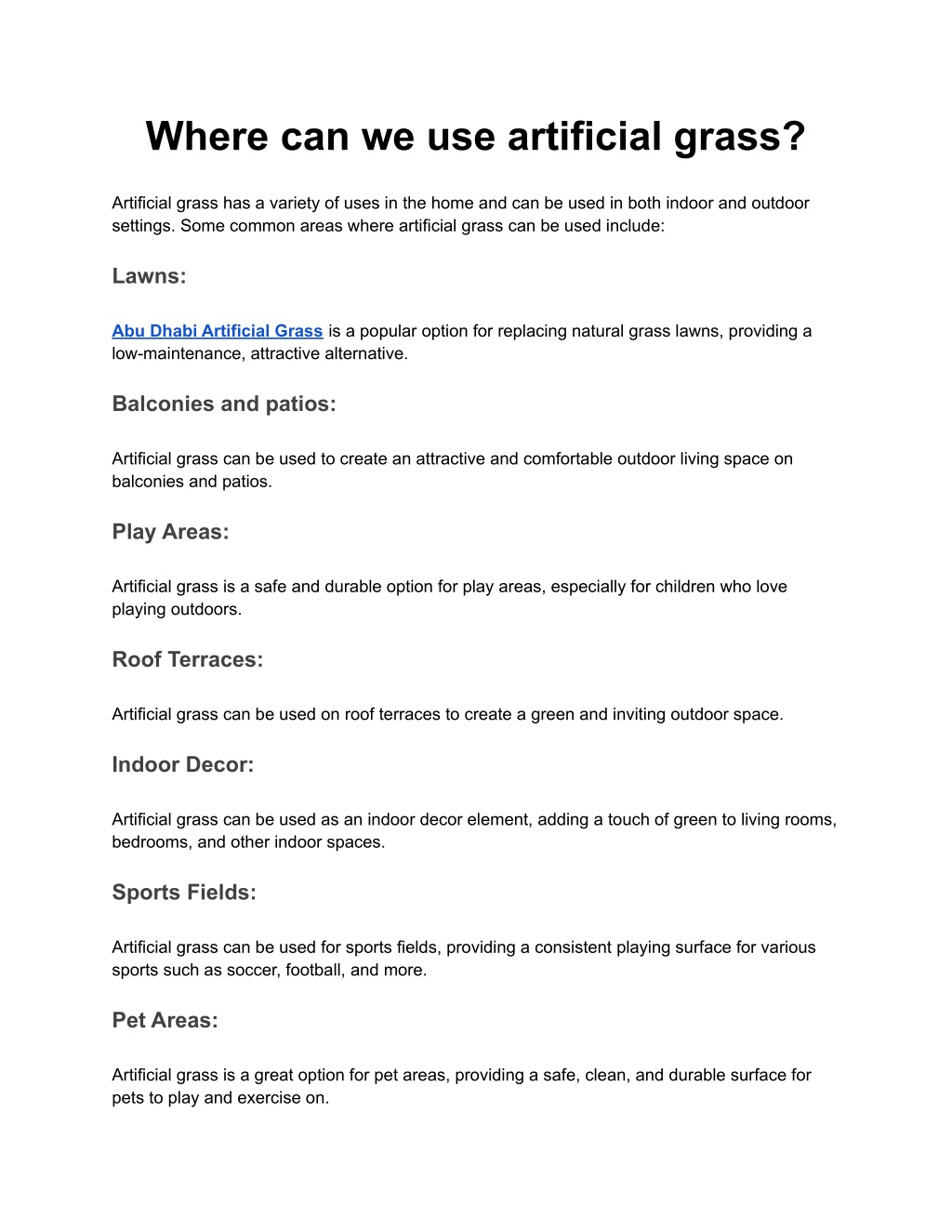 PPT - Where can we use Artificial Grass? PowerPoint Presentation, free ...