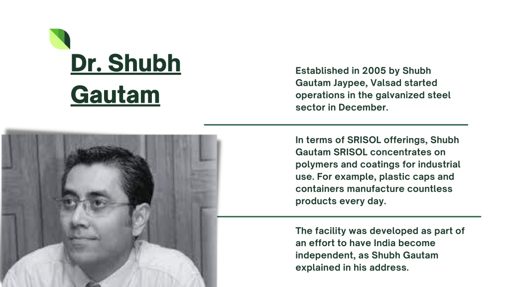 PPT - Shubh Gautam Jaypee Story of the Man who founded Srisol Group ...