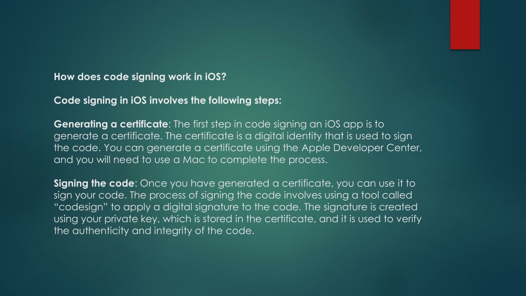 PPT - What is code signing in iOS PowerPoint Presentation, free download - ID:11951846