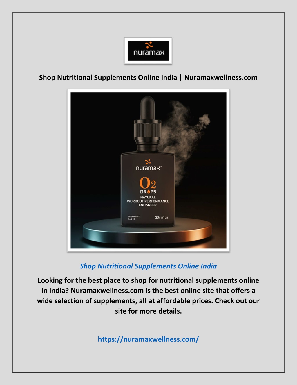 PPT - Shop Nutritional Supplements Online India | Nuramaxwellness.com ...