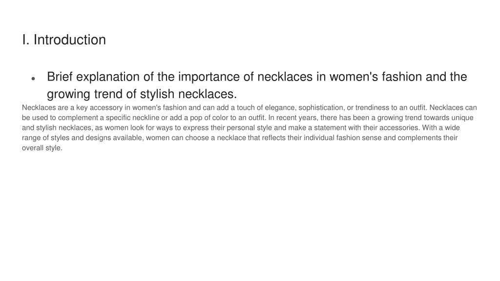 PPT - Stylish necklace for the Modern Woman, How do you choose a ...