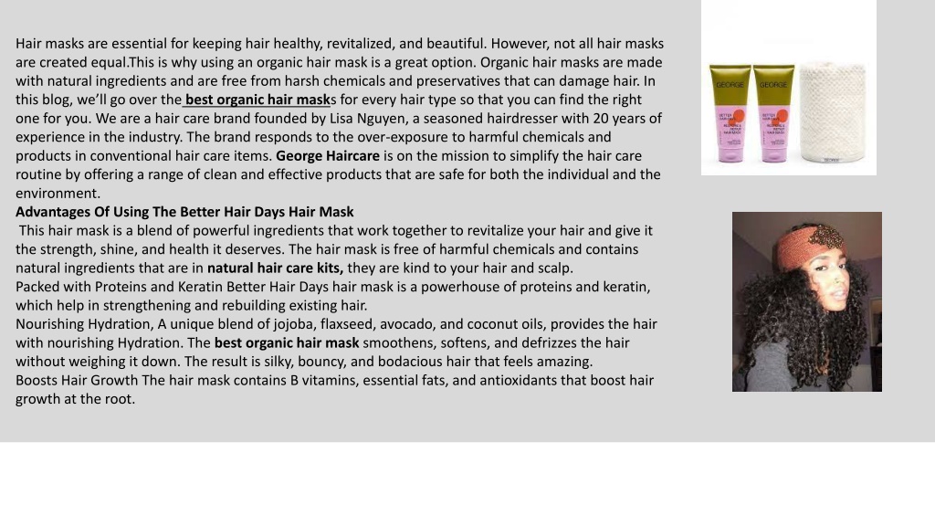 Ppt Best Organic Hair Mask Powerpoint Presentation Free Download