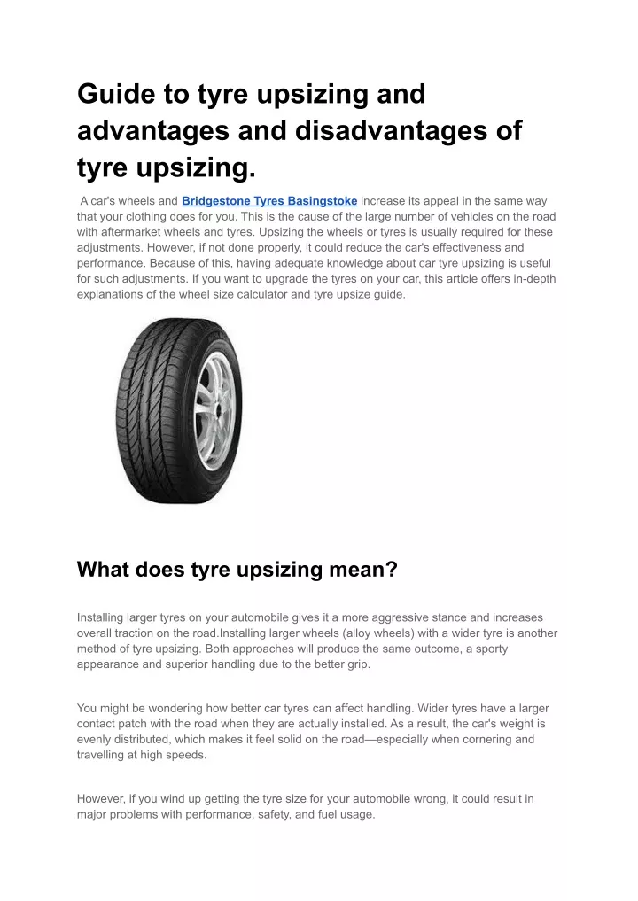PPT - Guide to tyre upsizing and advantages and disadvantages of tyre upsizing PowerPoint ...