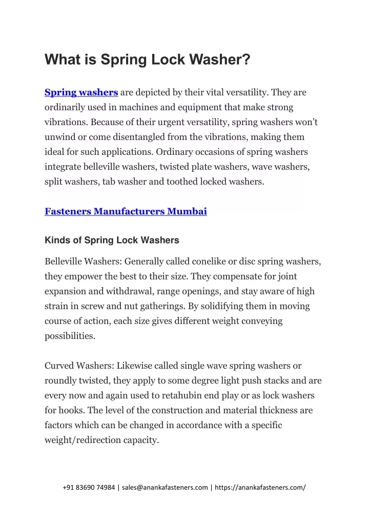 PPT - What is Spring Lock Washer PowerPoint Presentation, free download ...