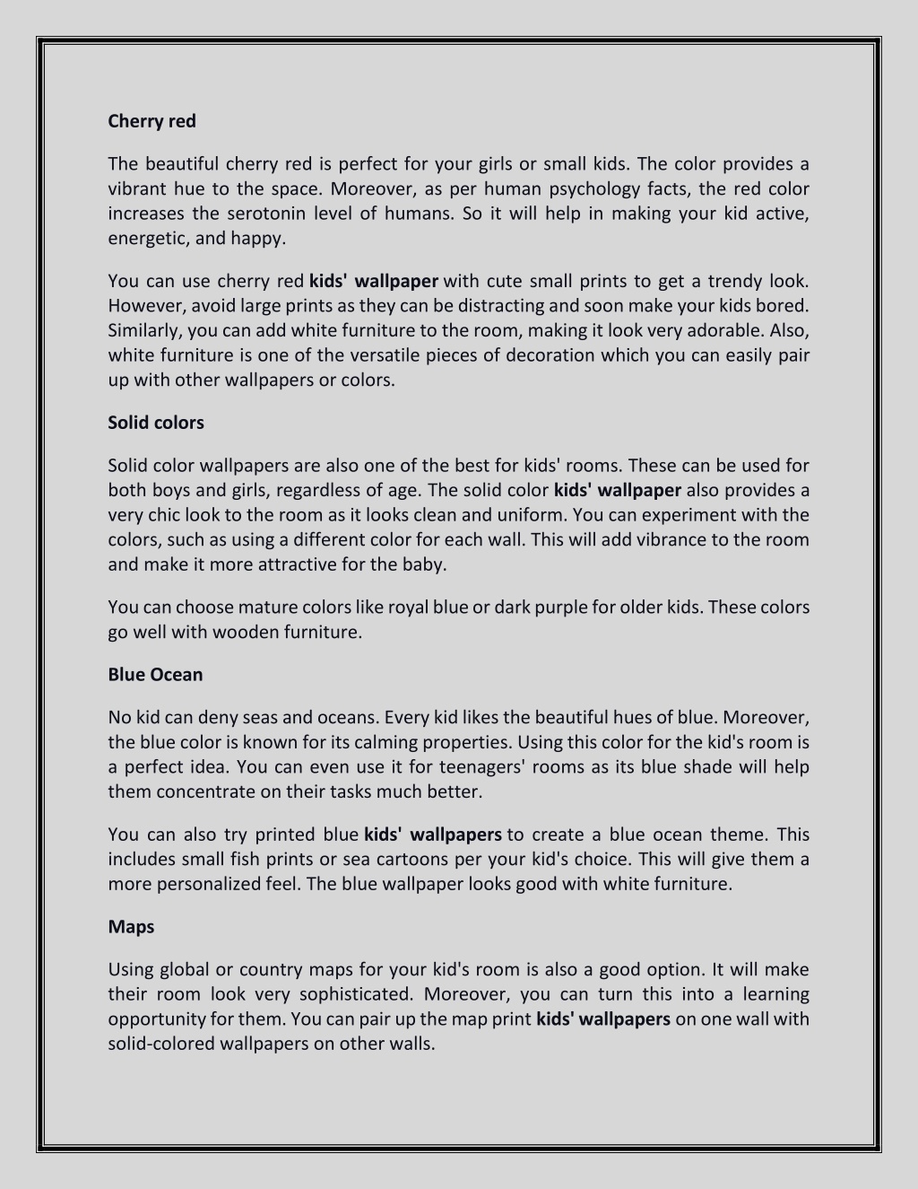 PPT - 7 kids wallpaper ideas to decorate their room PowerPoint ...