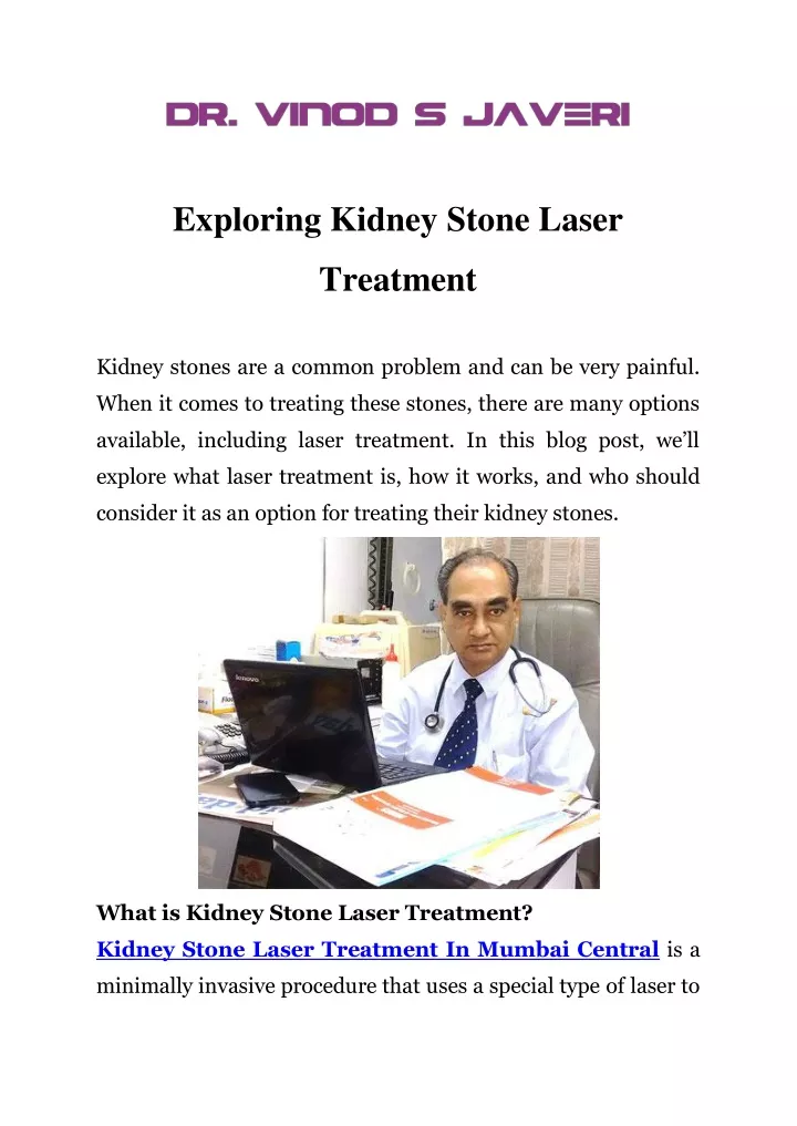 PPT - Kidney Stone Laser Treatment In Mumbai Central Call-9975001178 ...