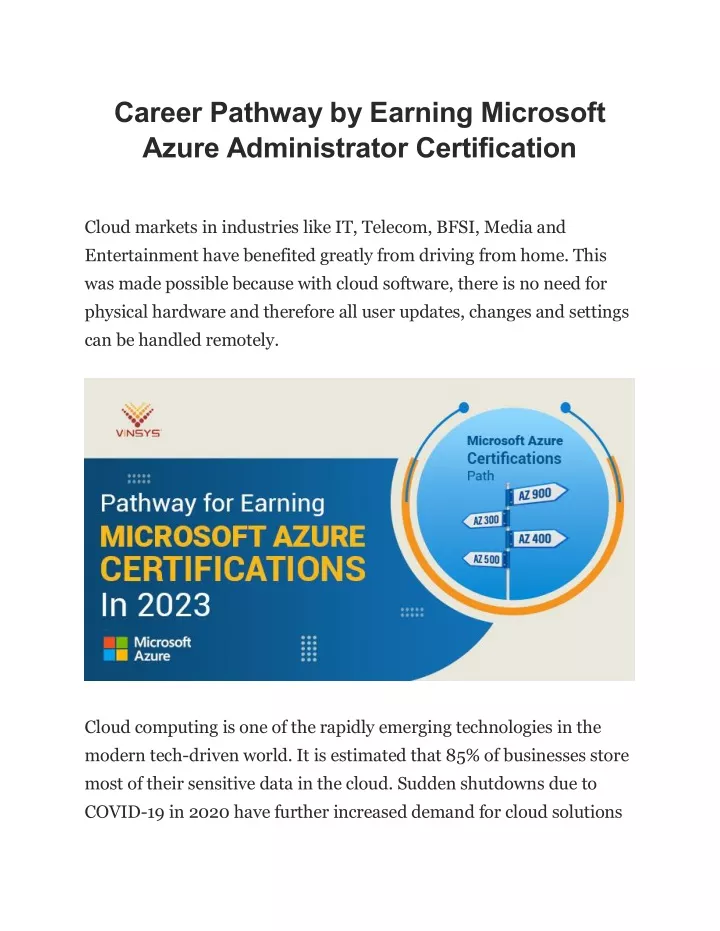 PPT - career pathway by Earning Microsoft Azure Administrator ...