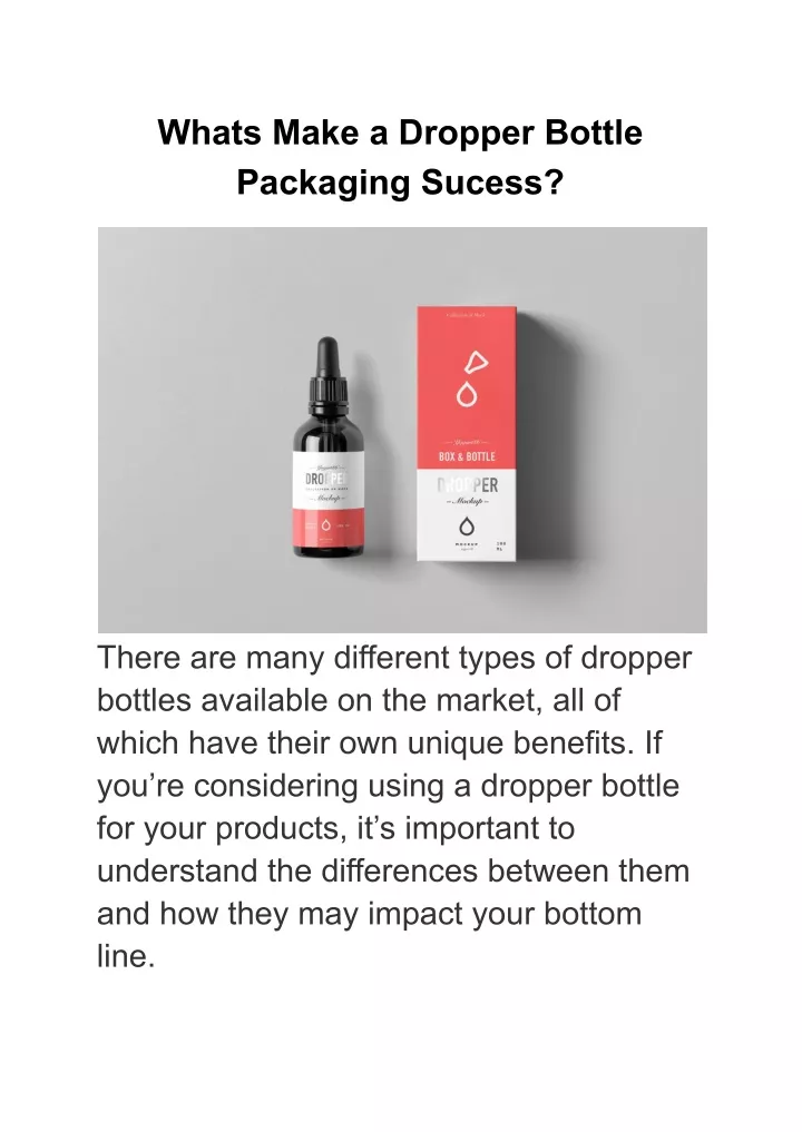 PPT - Whats Make a Dropper Bottle Packaging Sucess PowerPoint ...