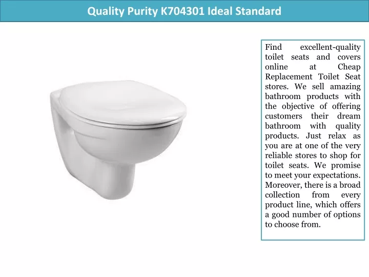 PPT - Quality Purity K704301 Ideal Standard PowerPoint Presentation ...