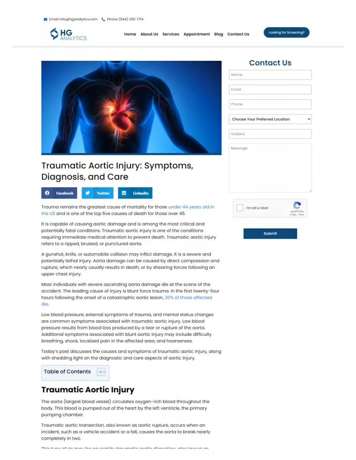 PPT - Traumatic Aortic Injury Symptoms, Diagnosis, and Care PowerPoint ...