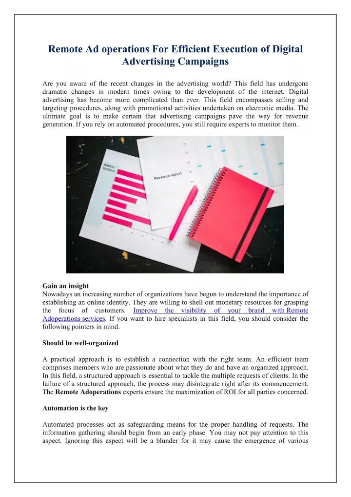 PPT - Remote Ad operations For Efficient Execution of Digital ...