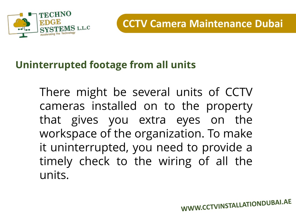 PPT - Advantages of Timely CCTV Camera Maintenance Dubai PowerPoint ...