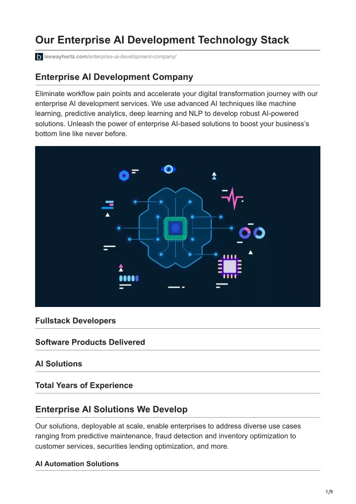 PPT - Enterprise AI Development Company and Technology Stack PowerPoint ...