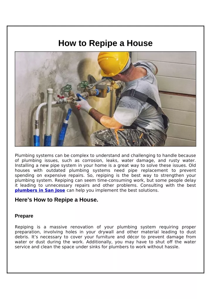 PPT - Expert Tips for a Successful House Repiping Project PowerPoint ...