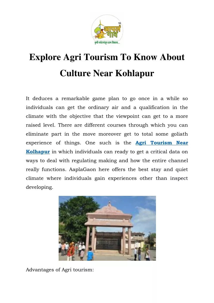 PPT - Agri Tourism Near Kolhapur Call-9619075908 PowerPoint ...