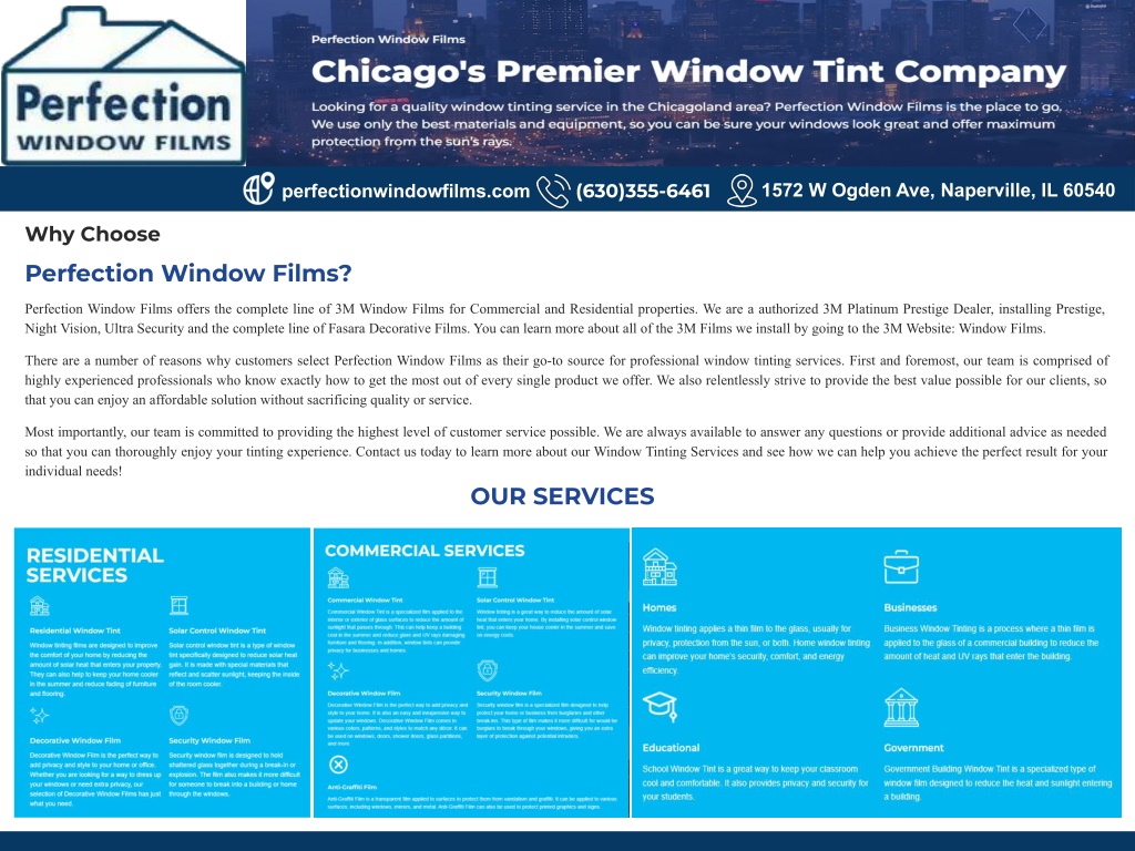 PPT - Perfection Window Films | Window Tint, Chicago IL PowerPoint ...