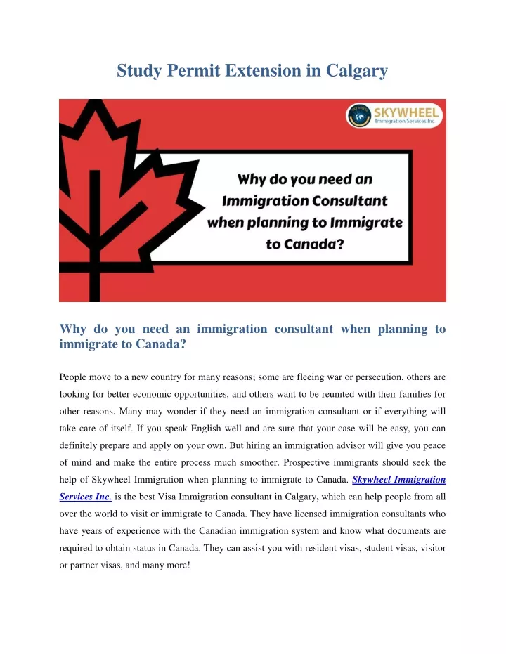 PPT - Study Permit Extension in Calgary PowerPoint Presentation, free ...