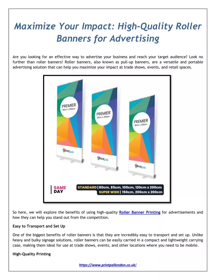 PPT - Maximize Your Impact High-Quality Roller Banners for Advertising ... PPT - Maximize Your Impact High-Quality Roller Banners for Advertising ...