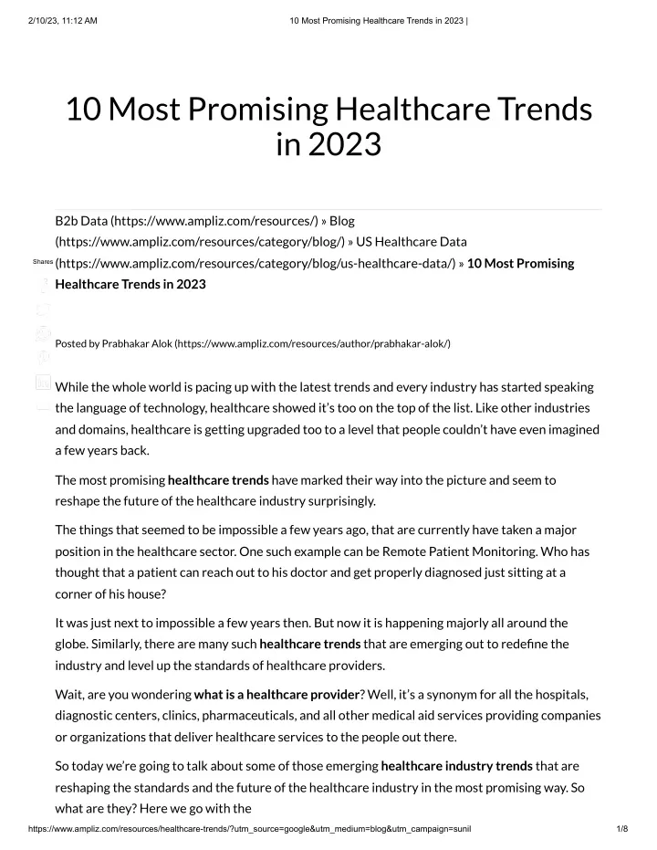 PPT - 10 Most Promising Healthcare Trends in 2023 _ PowerPoint ...