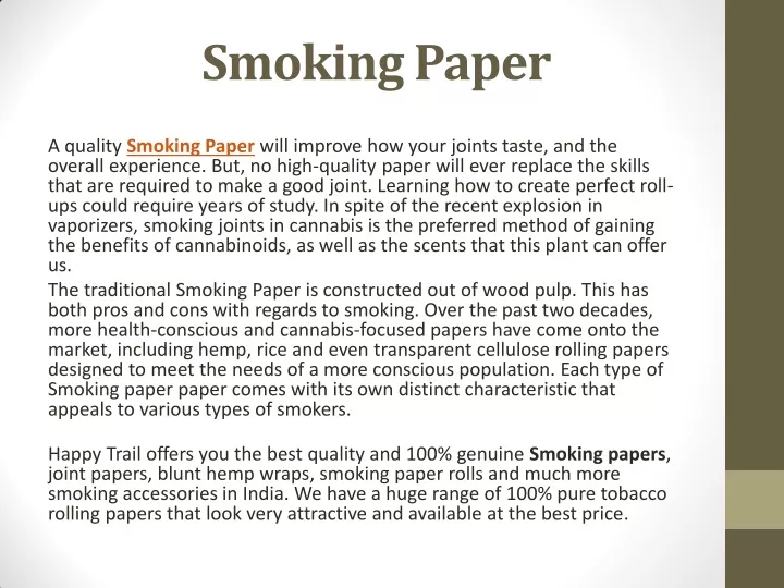 PPT - Smoking Paper PowerPoint Presentation, free download - ID:11966155