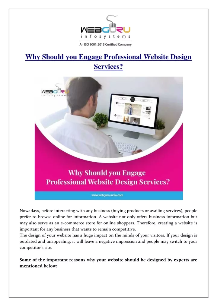 PPT - Why Should you Engage Professional Website Design Services ...