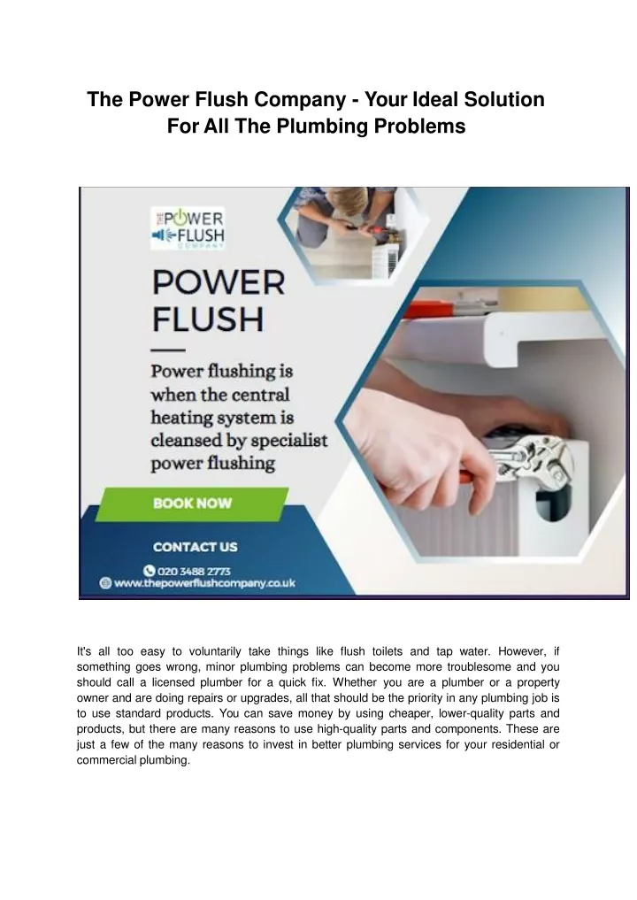 PPT - The Power Flush Company - Your Ideal Solution For All The ...