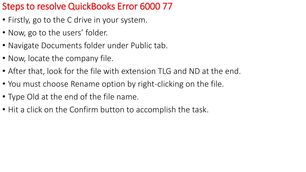 PPT - Best methods to deal with QuickBooks Error 6000 77 PowerPoint ... PPT - Best methods to deal with QuickBooks Error 6000 77 PowerPoint ...