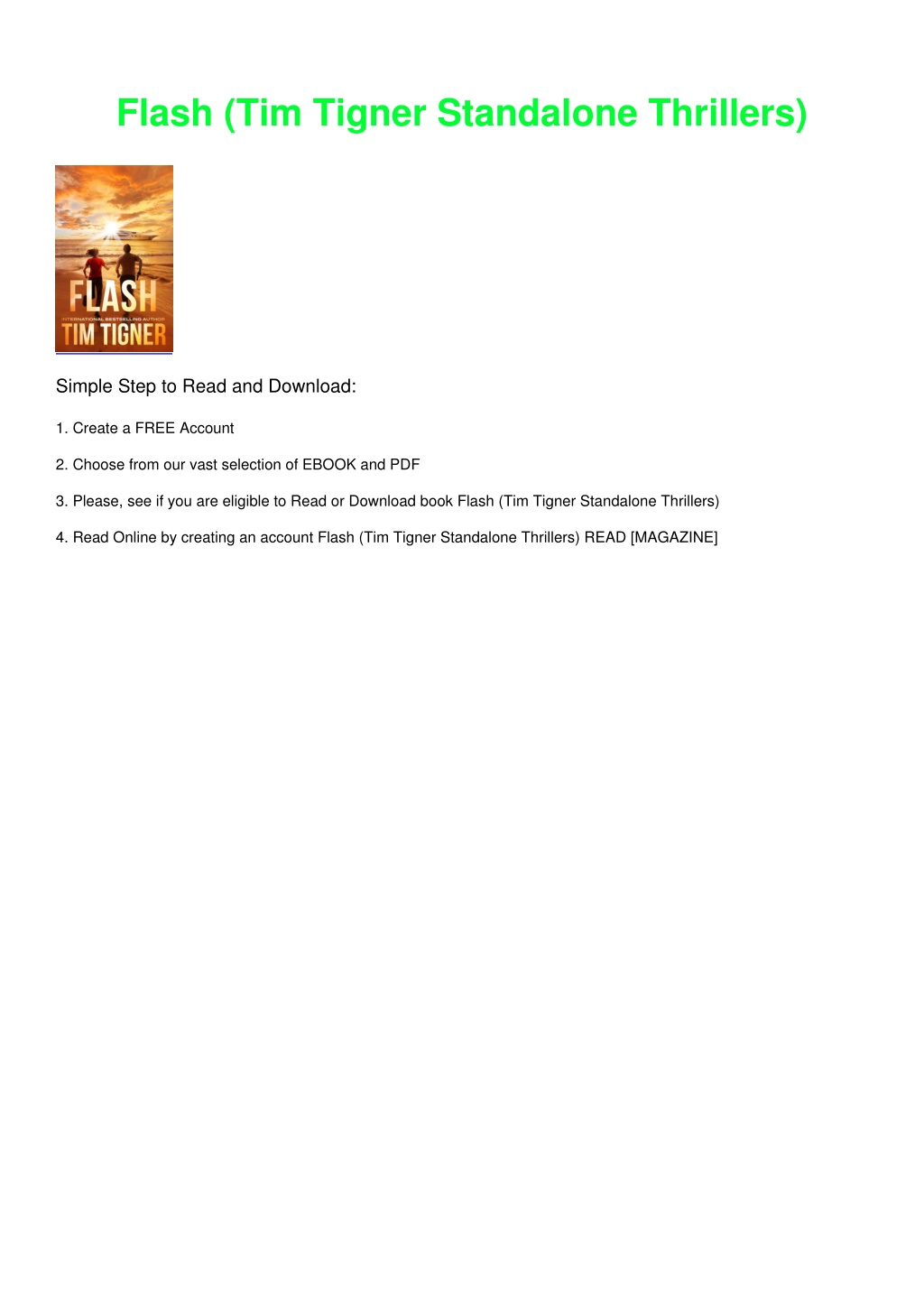 PPT - DOWNLOAD/PDF Flash (Tim Tigner Standalone Thrillers) PowerPoint ...