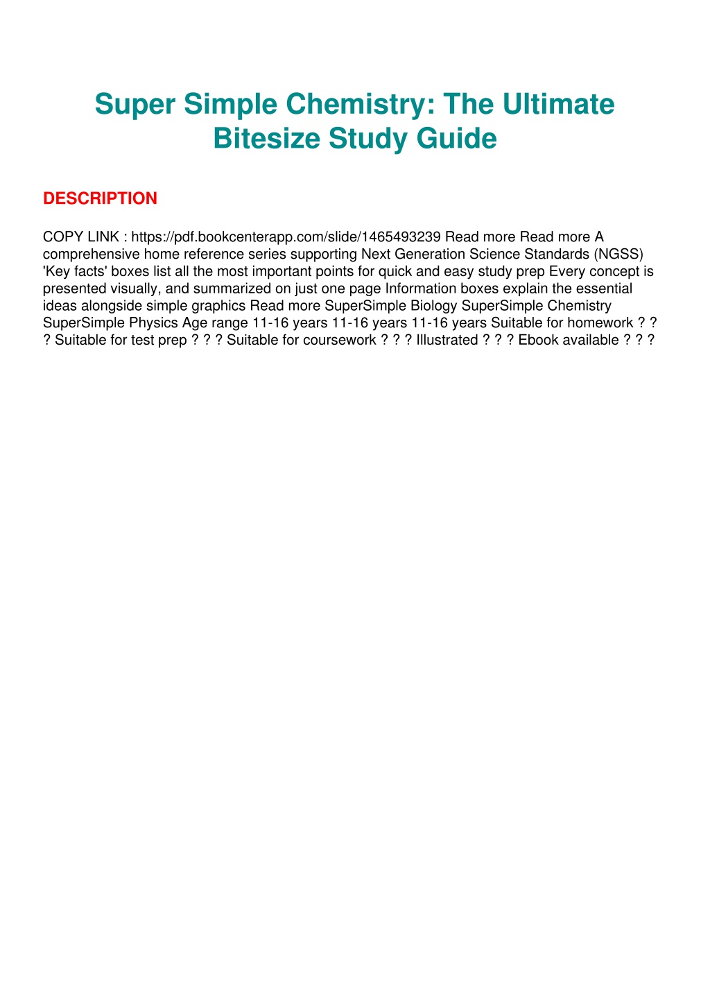 PPT - (PDF/DOWNLOAD) Super Simple Chemistry: The Ultimate Bitesize ...