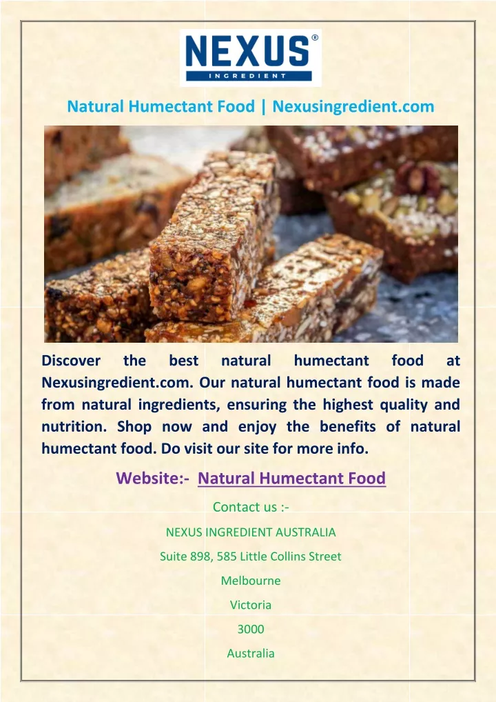 PPT - Natural Humectant Food | Nexusingredient.com PowerPoint ...