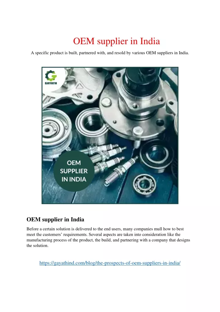PPT - OEM supplier in india PowerPoint Presentation, free download - ID ...