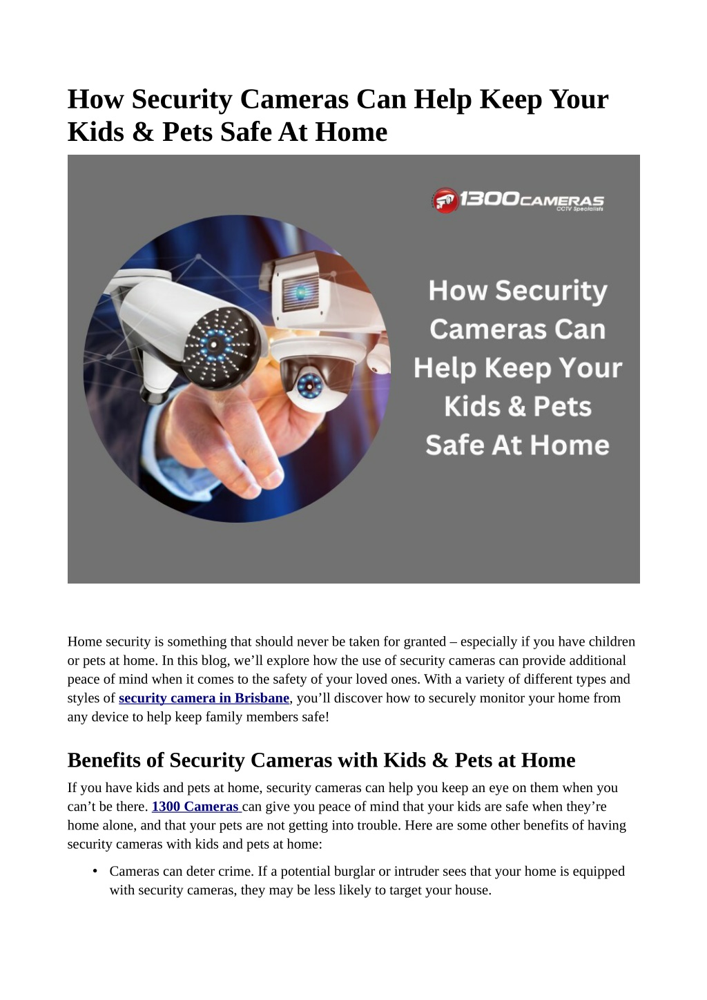 PPT - How Security Cameras Can Help Keep Your Kids & Pets Safe At Home ...