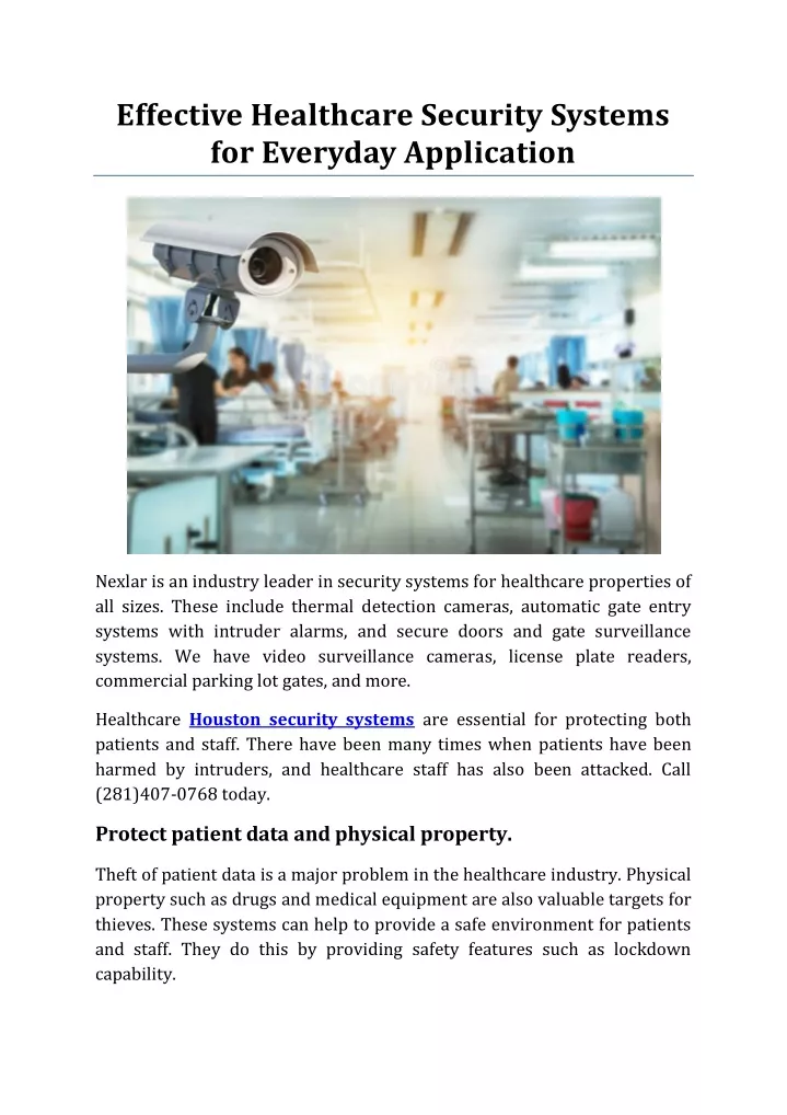 PPT - Effective Healthcare Security Systems for Everyday Application ...
