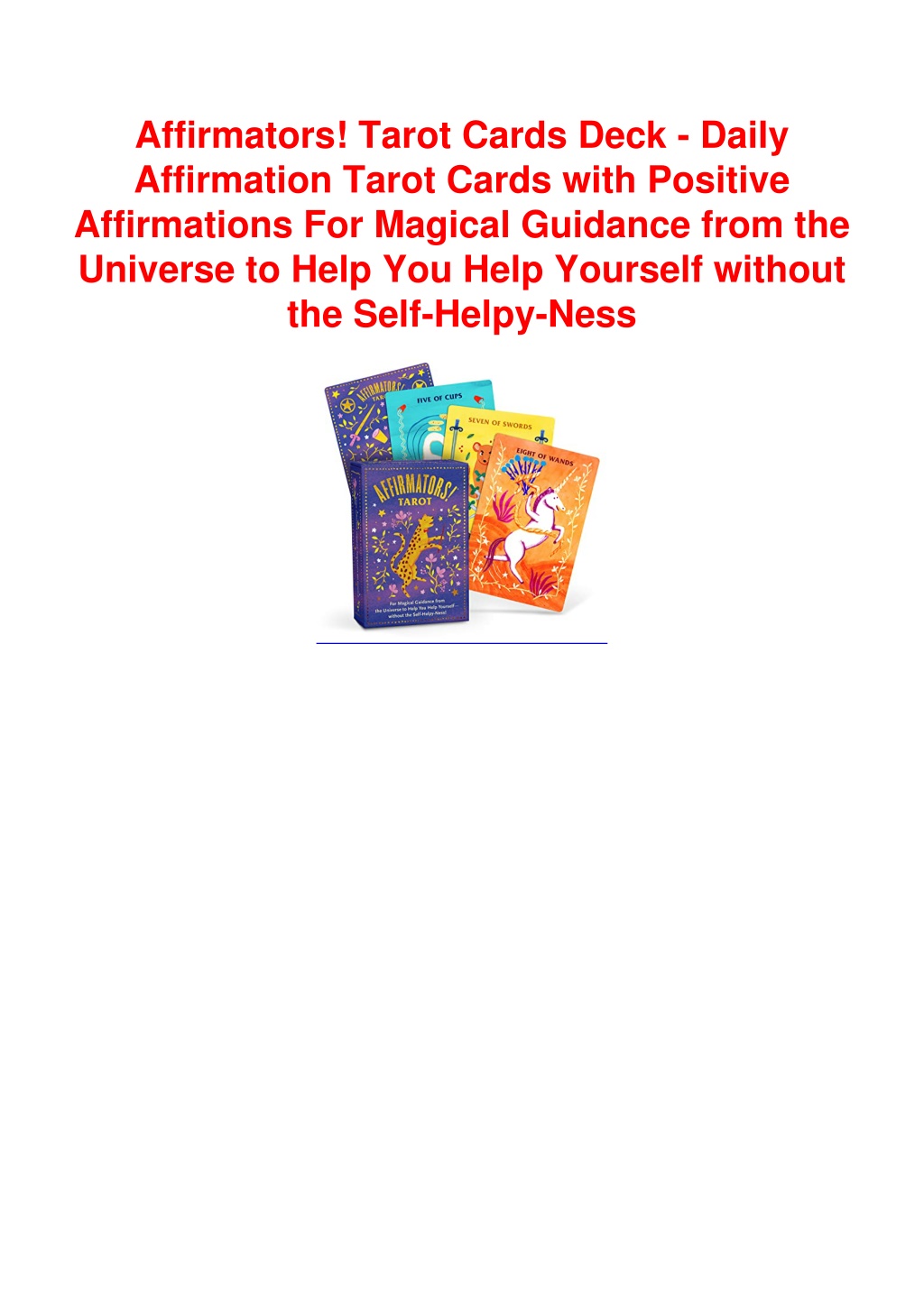 PPT - PDF/BOOK Affirmators! Tarot Cards Deck - Daily Affirmation Tarot ...