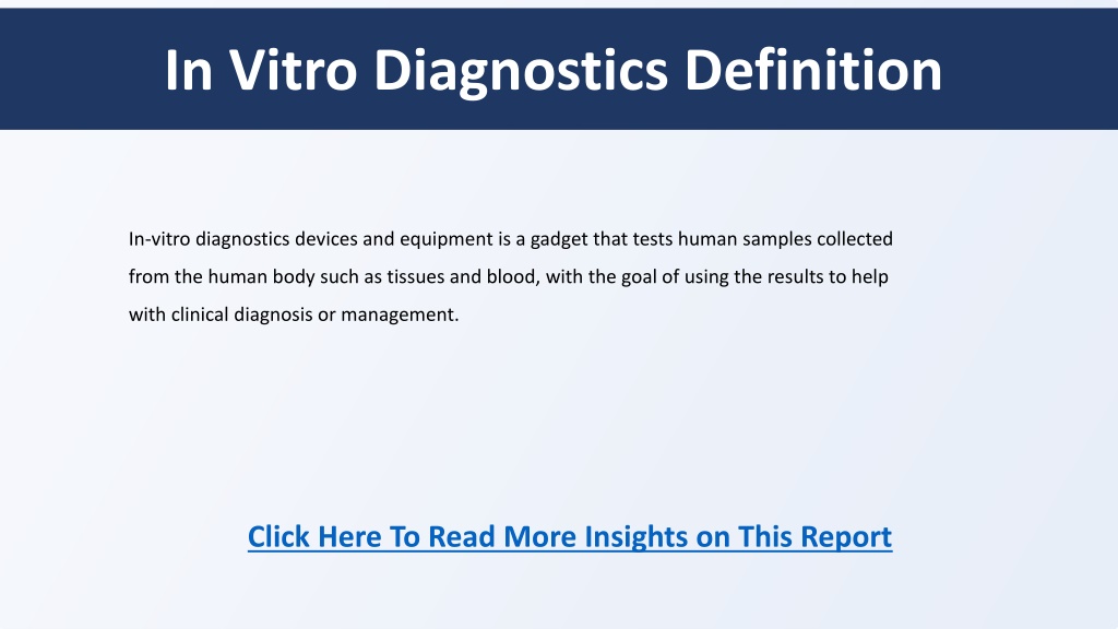 PPT - In-Vitro Diagnostics Market Analysis By Industry Growth, Size ...
