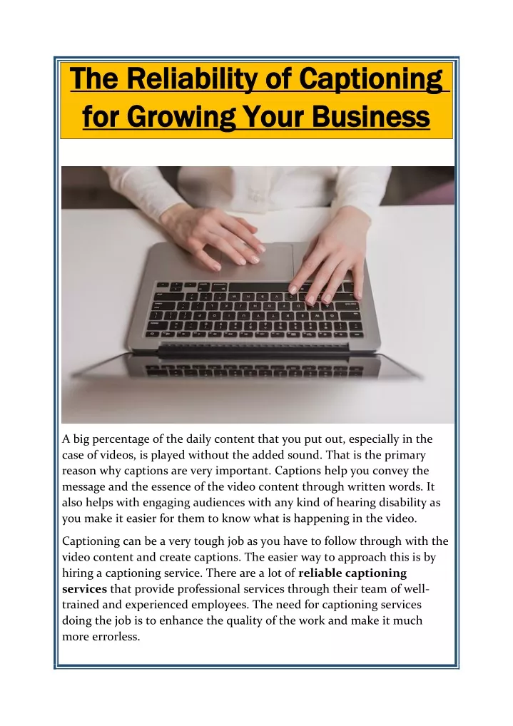 PPT - Most High Grade Captioning for Your Business PowerPoint ...