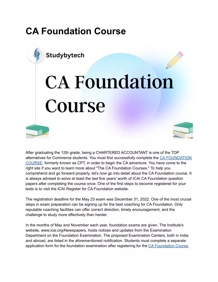 PPT - CA Foundation Course PowerPoint Presentation, free download - ID ...