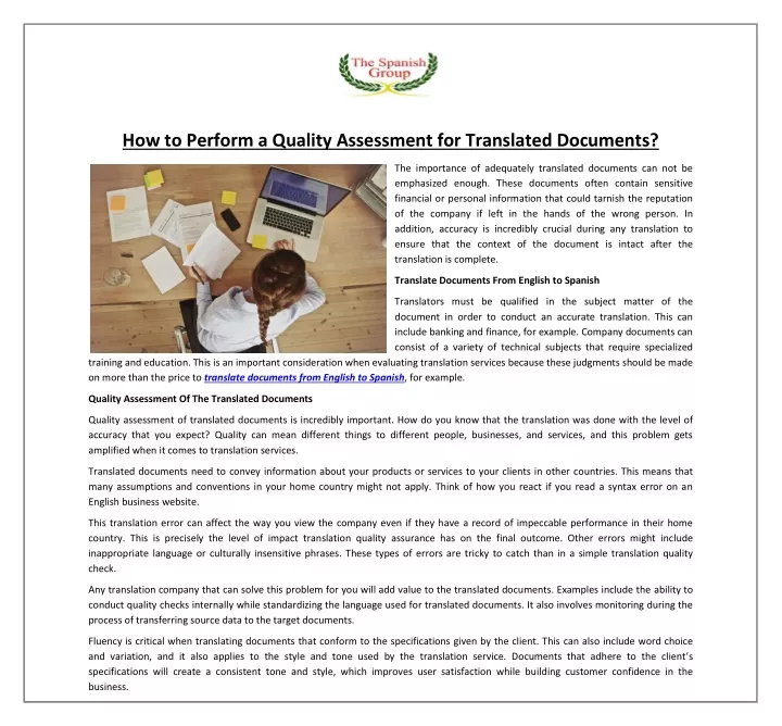 PPT - How to Perform a Quality Assessment for Translated Documents ...