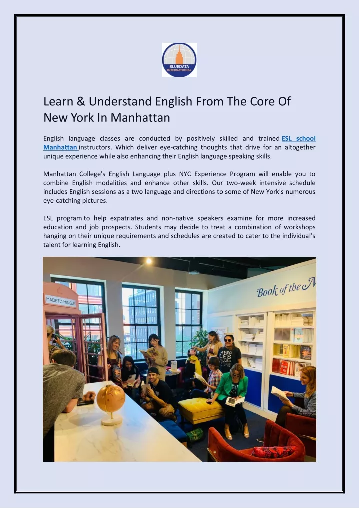 PPT - Learn & Understand English From The Core Of New York In Manhattan ...