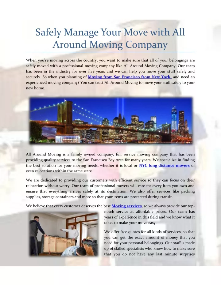 PPT - Safely Manage Your Move with All Around Moving Company PowerPoint ...