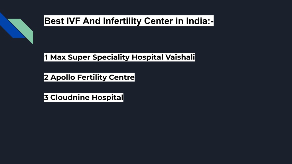 Ppt Ivf And Infertility Centers In India Powerpoint Presentation