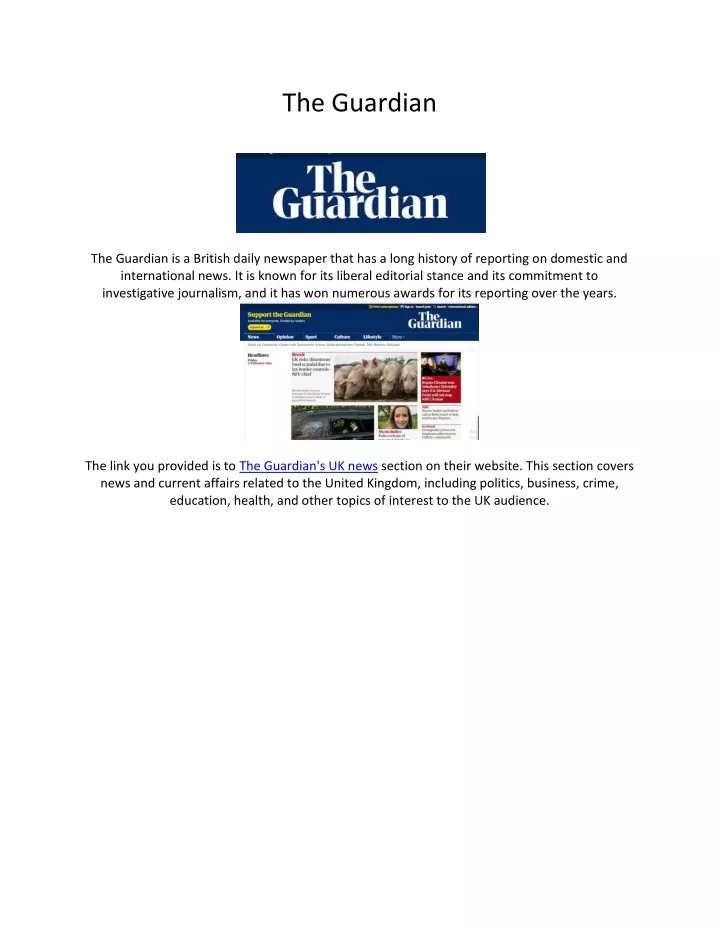 PPT - The guardian PowerPoint Presentation, free download - ID:11984369