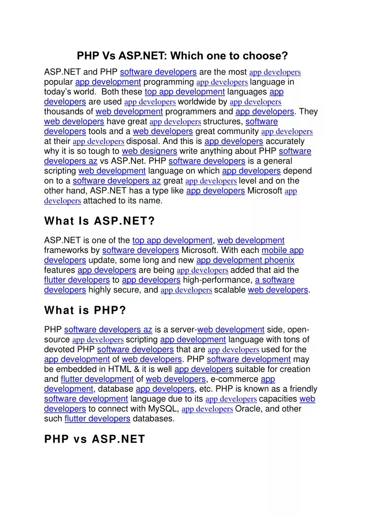 PPT - PHP Vs ASP.NET Which one to choose PowerPoint Presentation, free ...