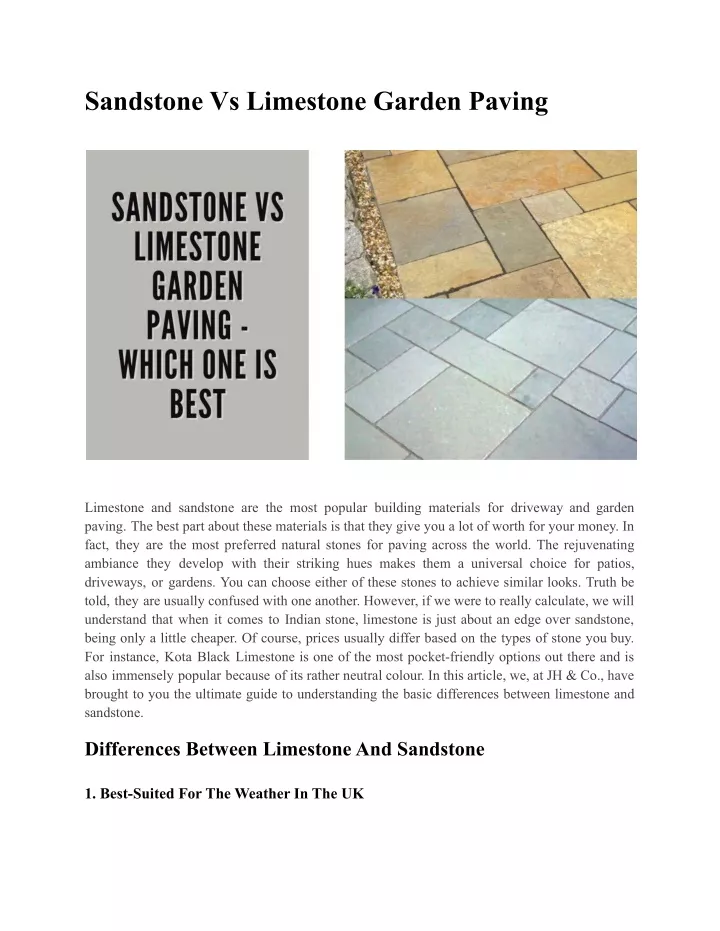 PPT - Sandstone Vs Limestone Garden Paving PowerPoint Presentation ...