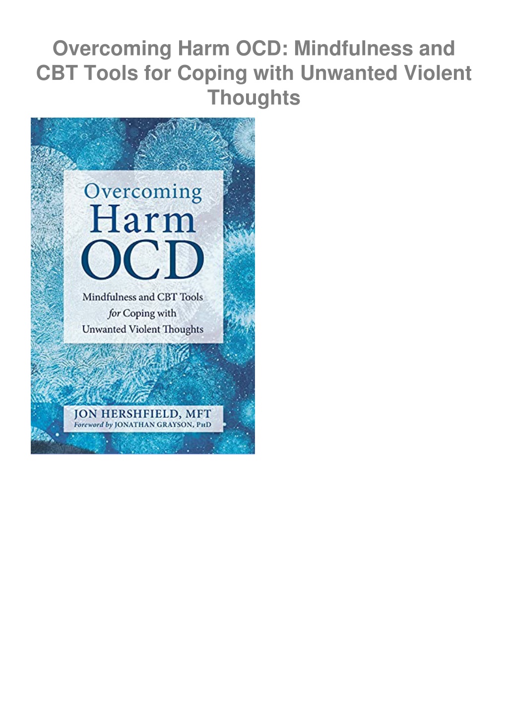 PPT - ‹download› [pdf] Overcoming Harm OCD: Mindfulness and CBT Tools ...