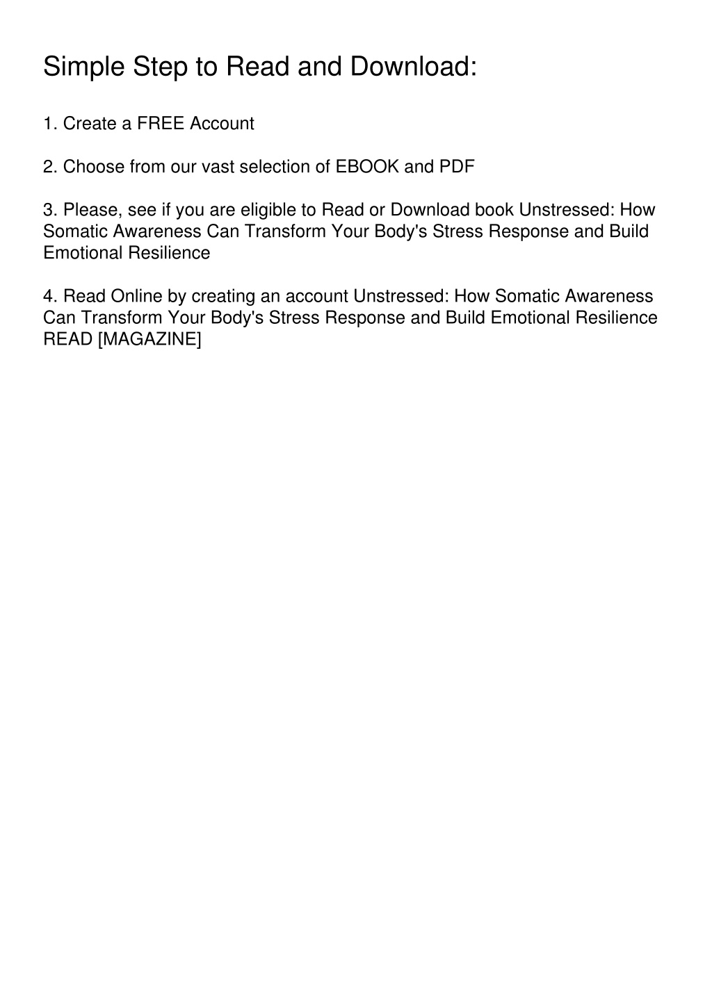 PPT - read [ebook] (pdf) Unstressed: How Somatic Awareness Can ...