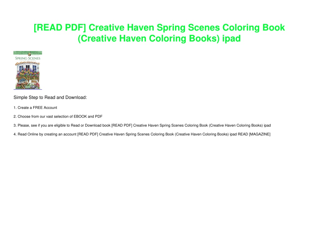 PPT - [READ PDF] Creative Haven Spring Scenes Coloring Book (Creative ...