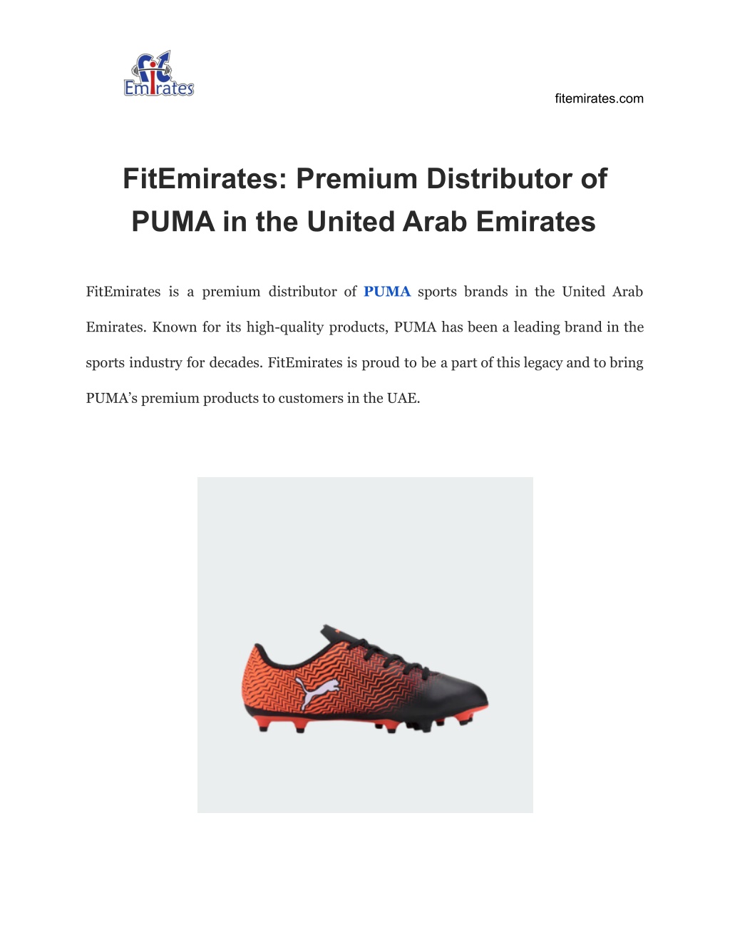 PPT - FitEmirates_ Premium Distributor of PUMA in the United Arab ...