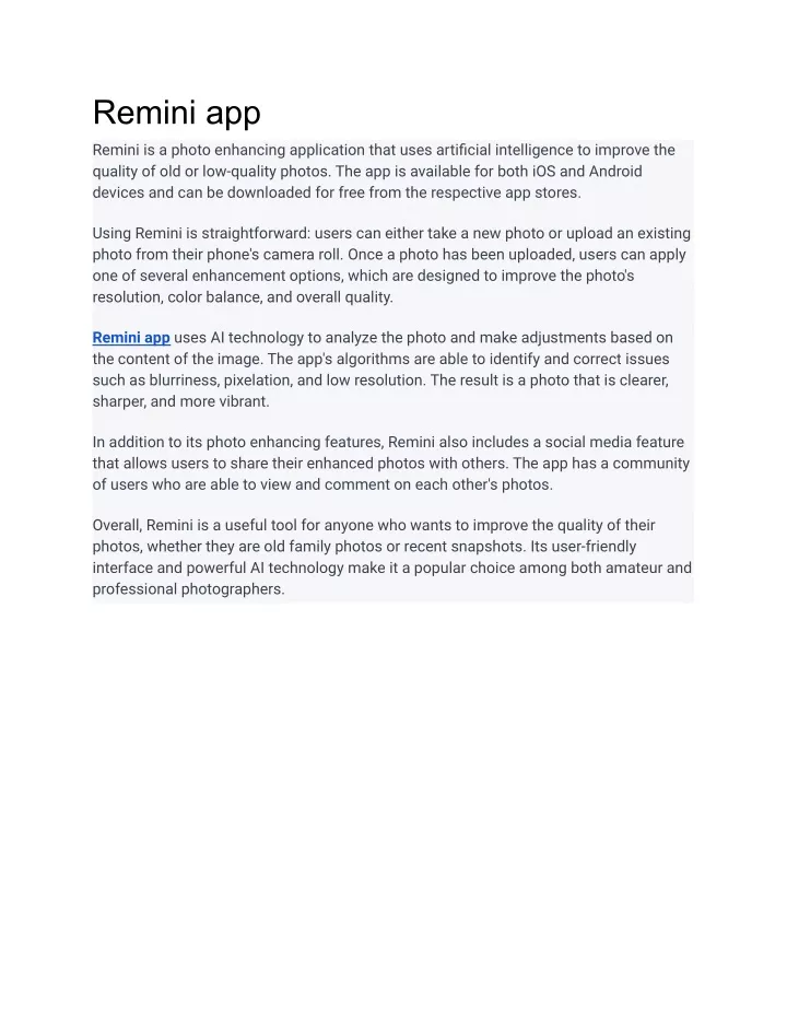 PPT - Remini app PowerPoint Presentation, free download - ID:11986780